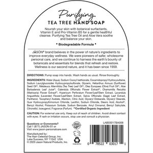 Jason Purifying Tea Tree Hand Soap 473ml Revives and Nourishes Skin
