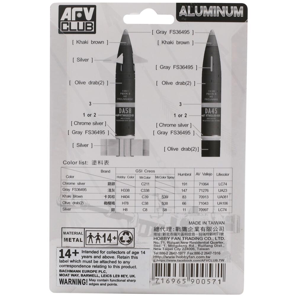 AFV Club M982-IA Excalibur 155mm Artillery Shell Set Model Accessory Scale 1:35