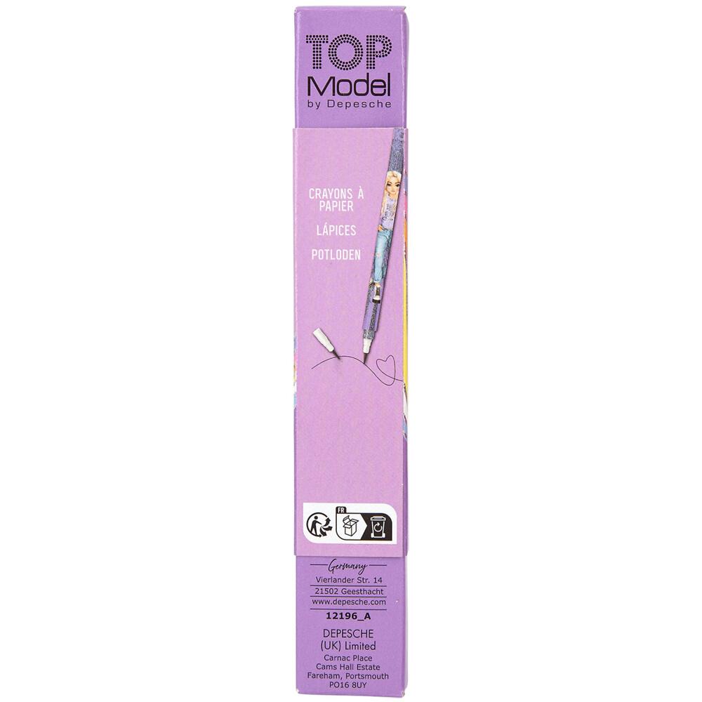 Depesche TOPModel HB Push Pencils Pack of 3 with Erasers PURPLE PACK