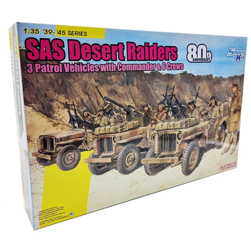 Dragon Smart Kit SAS Desert Raiders 3 Vehicles w/ 6 Crews Model Kit ...
