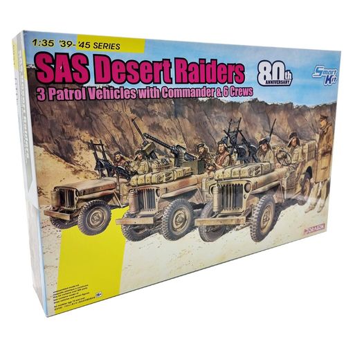 Dragon Smart Kit SAS Desert Raiders 3 Vehicles w/ 6 Crews Model Kit Scale 1:35