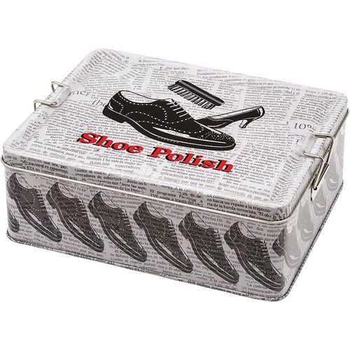 Elite Shoe Polish Rectangular Latched Storage Tin