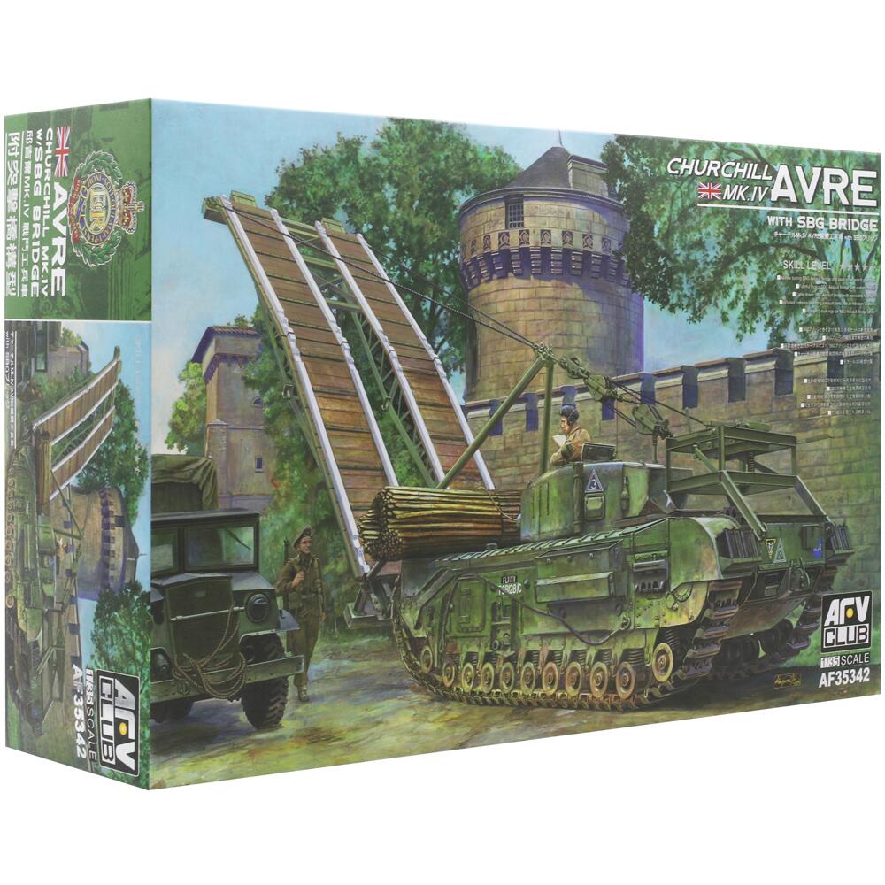 AFV Club Churchill MK.IV AVRE Tank with SBG Bridge Model Kit Scale 1:35