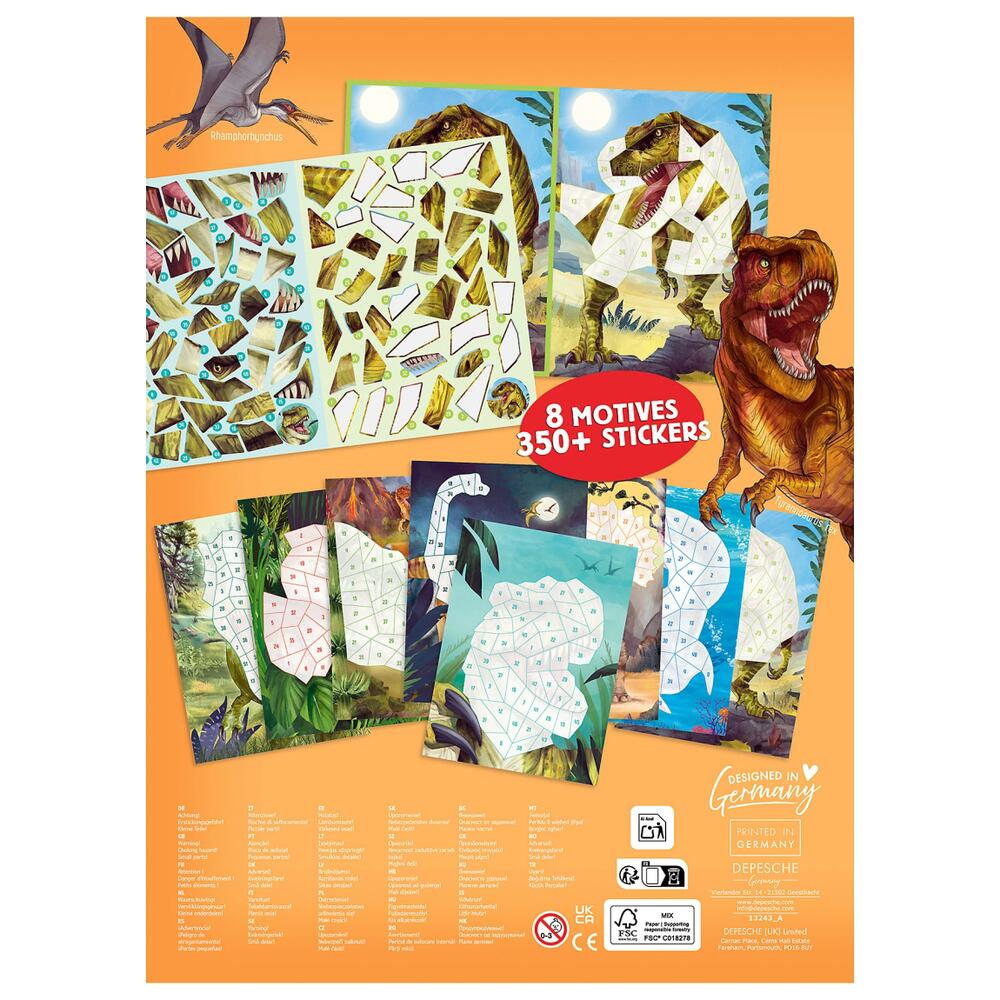 Depesche Dino World Sticker by Numbers Book