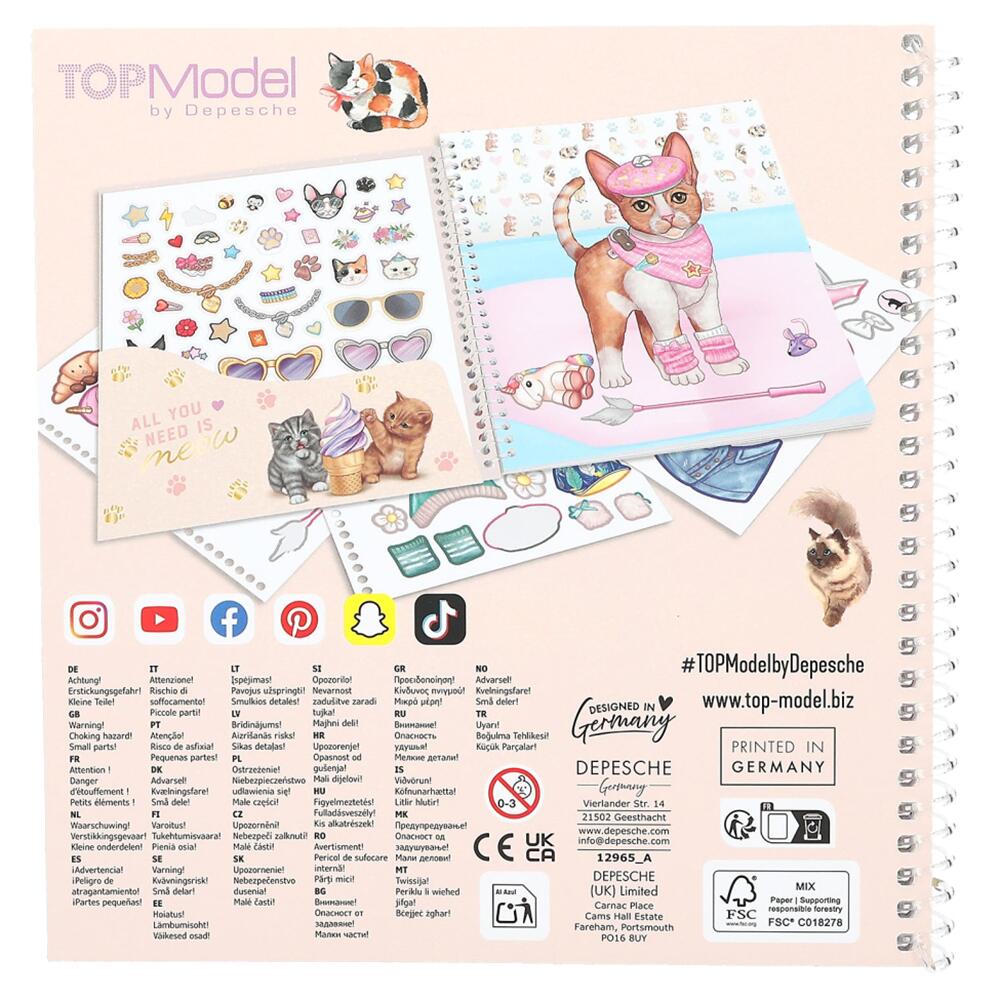Depesche TOPModel Kitty Dress Me Up Book 11 Sticker Sheets
