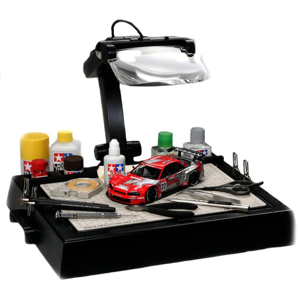 Tamiya Craft Tools Work Stand for Model Making with Magnifying Lens & Light