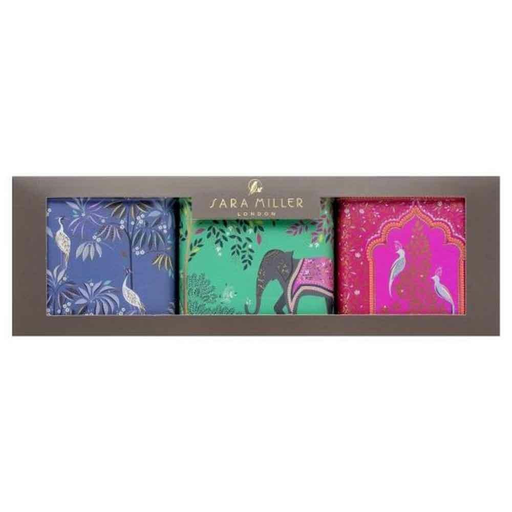 Sara Miller India Set of 3 Square Steel Storage Caddies