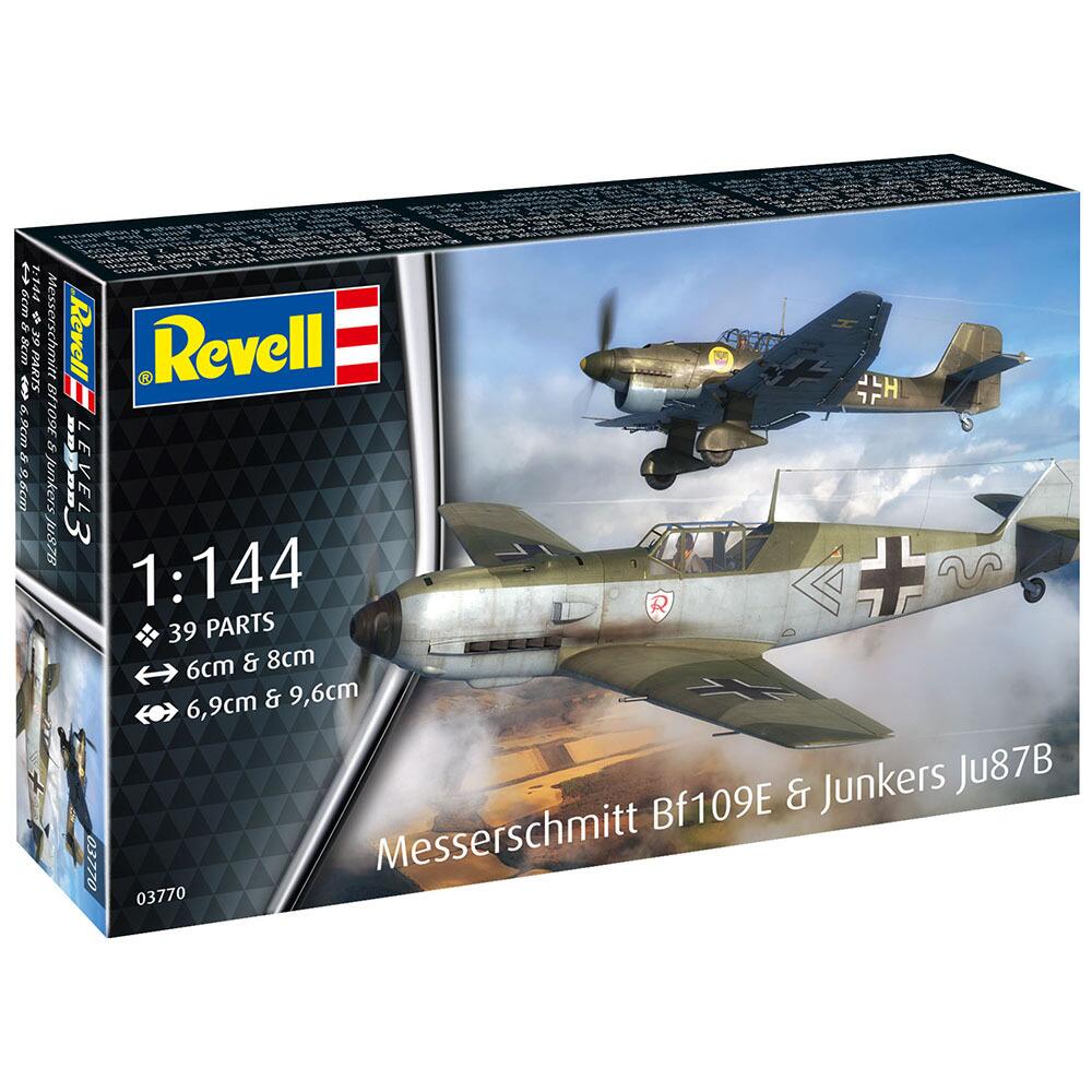 Revell Messerschmitt Bf109E & Junkers Ju87B Stuka Aircraft Model Kits 1:144