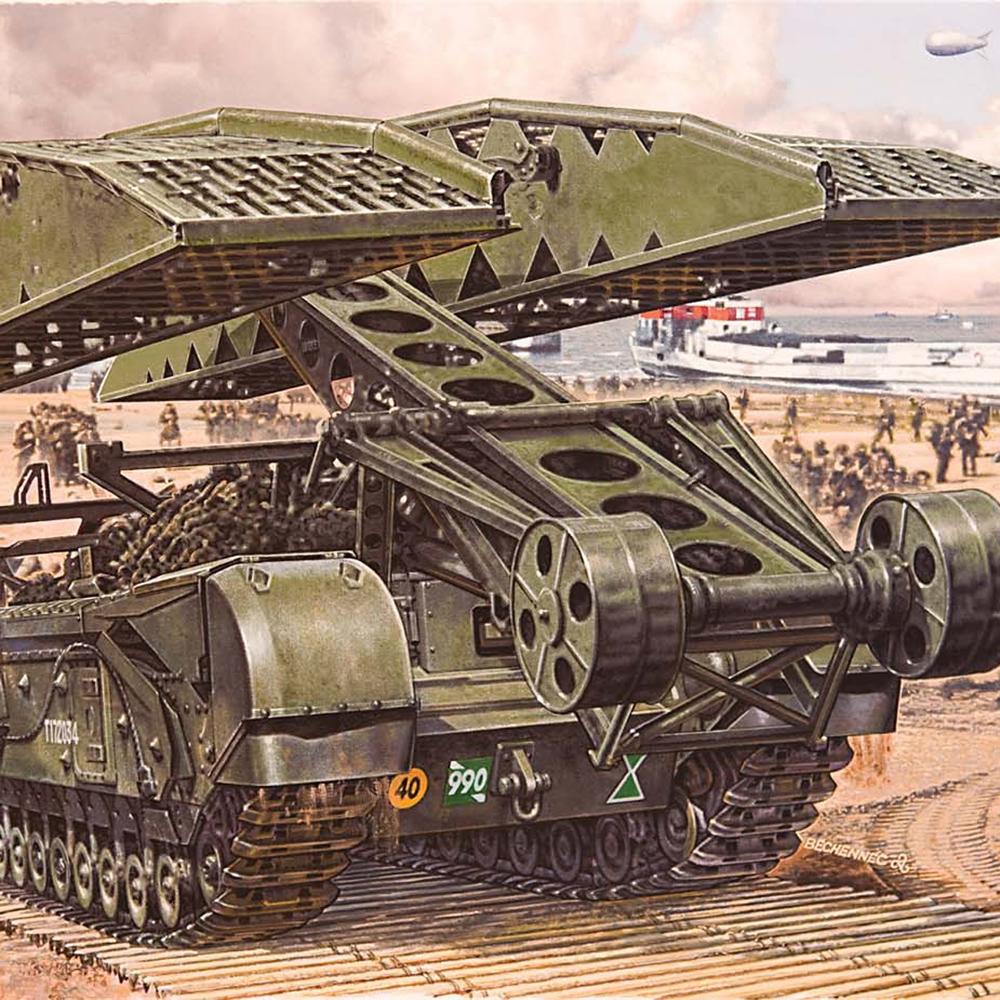 Airfix Vintage Classics Churchill Bridge Layer Tank Model Kit (Scale 1:76)