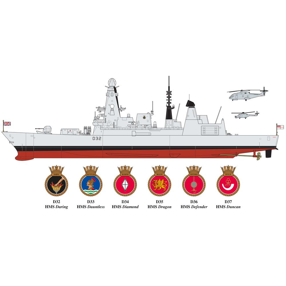 Airfix Type 45 Destroyer Ship Model Kit (Scale 1:350)