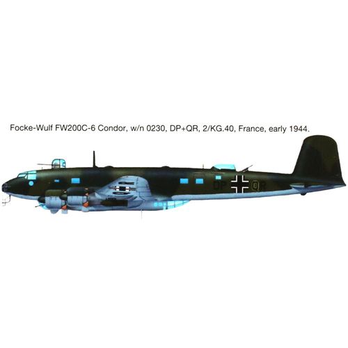 Roden Focke Wulf FW200C-6 Condor Luftwaffe WWII Long Range Bomber Model ...