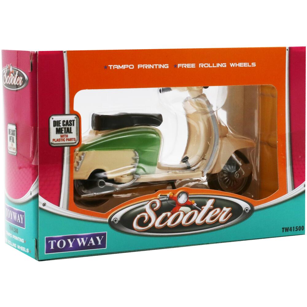 Toyway Scooter Die Cast Metal Model Motorcycle in CREAM