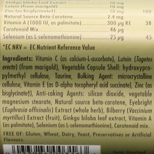 Solgar Vision Plus 60 VEGETABLE CAPSULES