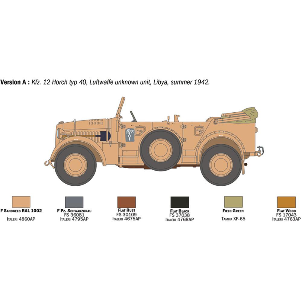 Italeri Kfz 12 Horch 901 Typ 40 Military Truck Model Kit Scale 1/35