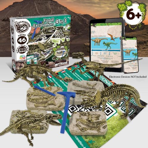 Science4You Fossil Excavation 4 in 1 Educational STEAM Set