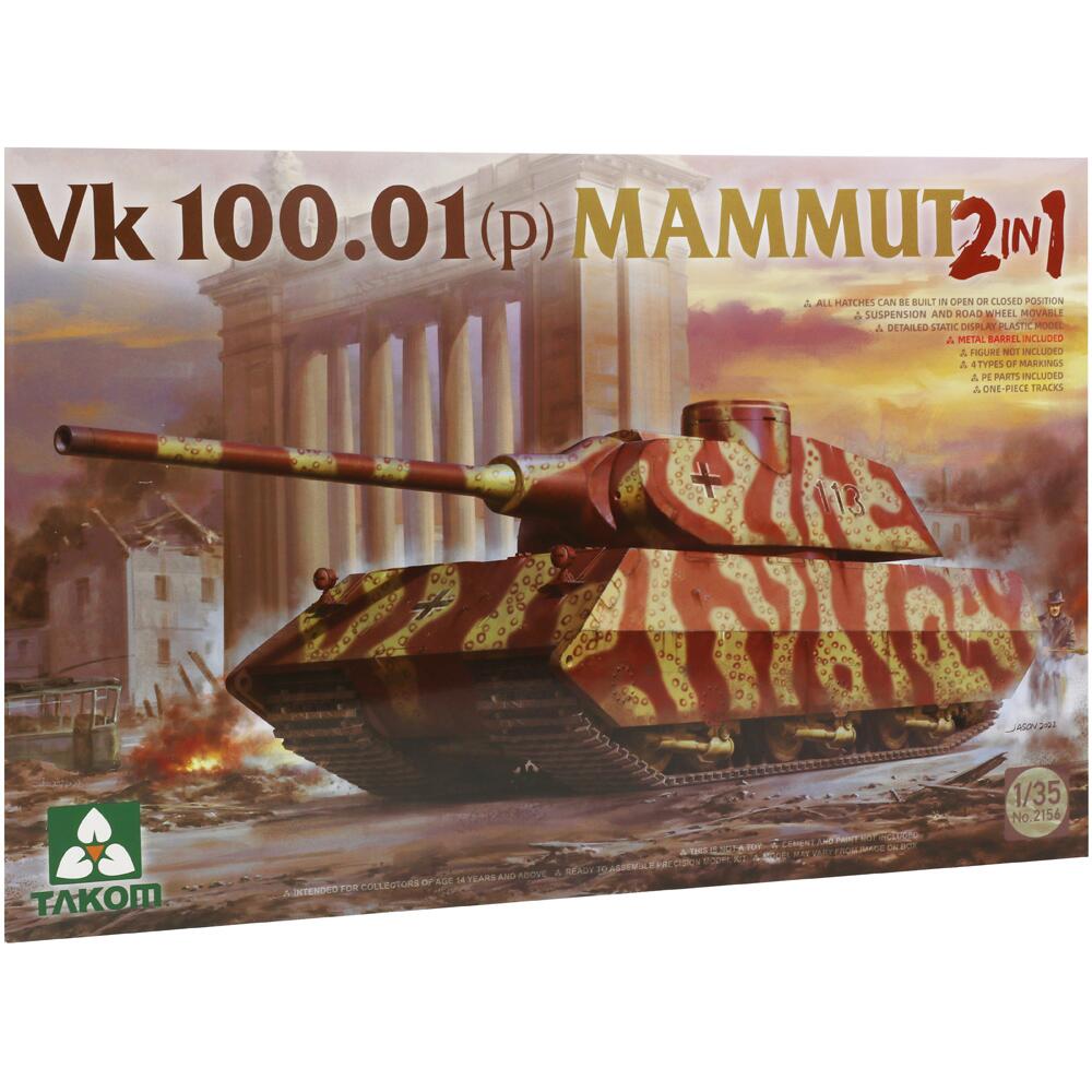 Takom Vk100.01 (p) Mammut German WWII Concept Tank Military Model Kit ...