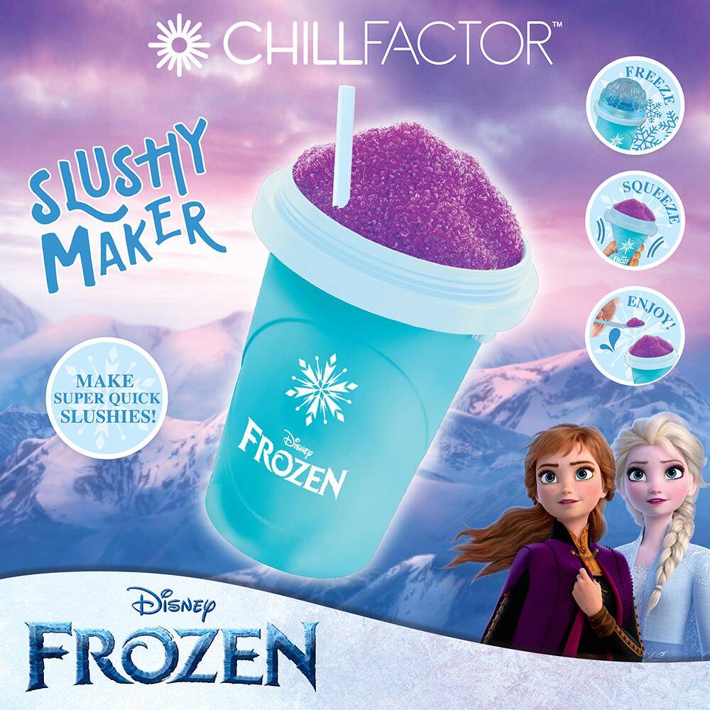 ChillFactor Slushy Maker Disney Frozen with Reusable Straw ELSA BLUE