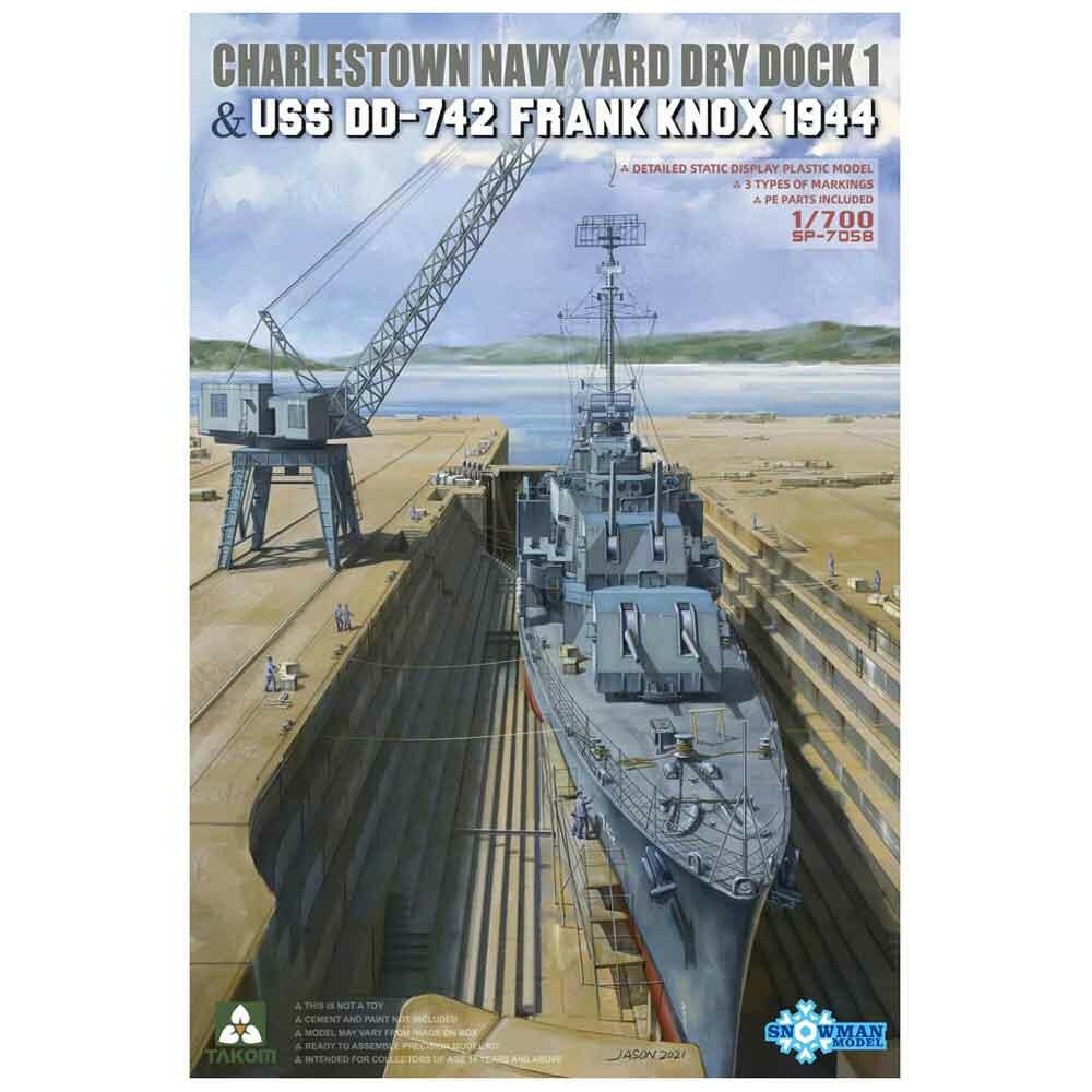 Takom Charlestown Dry Dock and Frank Knox Destroyer Model Kit Scale 1/700