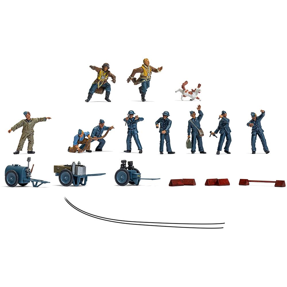 Airfix WWII RAF Ground Crew 10 Multi-Part Figure Set Scale 1:48