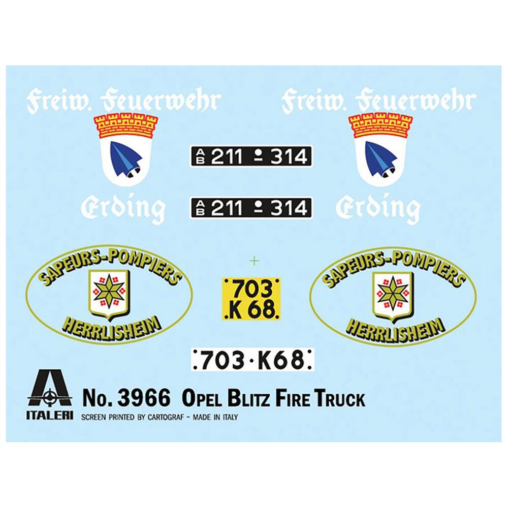 Italeri Opel Blitz Tank Truck Model Kit Scale 1:24