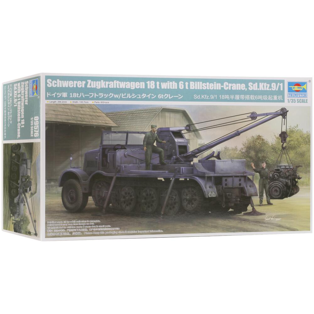 Trumpeter Schwerer Zugkraftwagen 18t with 6t Billstein Crane Sd.Kfz.9/1 ...