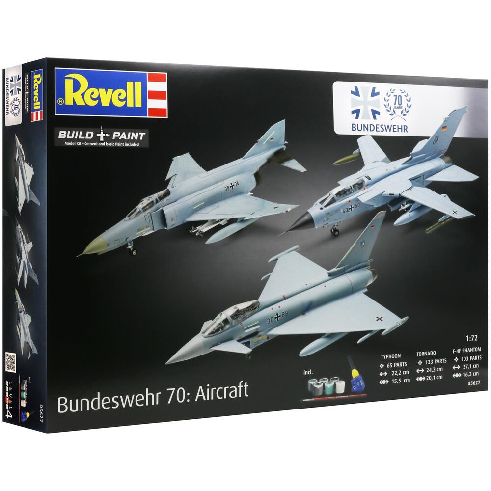 Revell Bundeswehr 70 Aircraft Typhoon Tornado & F-4F Phantom Model Kit ...