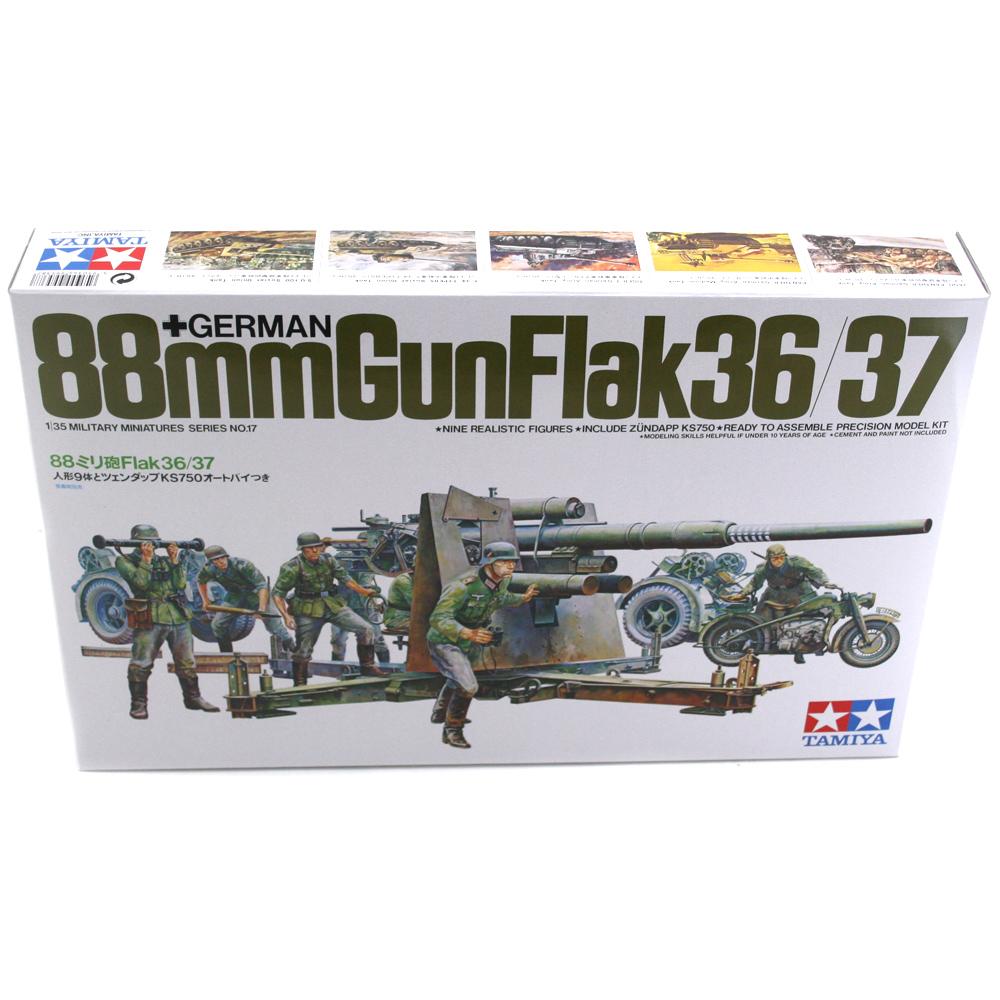 Tamiya Flak 36/37 88mm German Anti-Aircraft Cannon Model Kit Scale 135