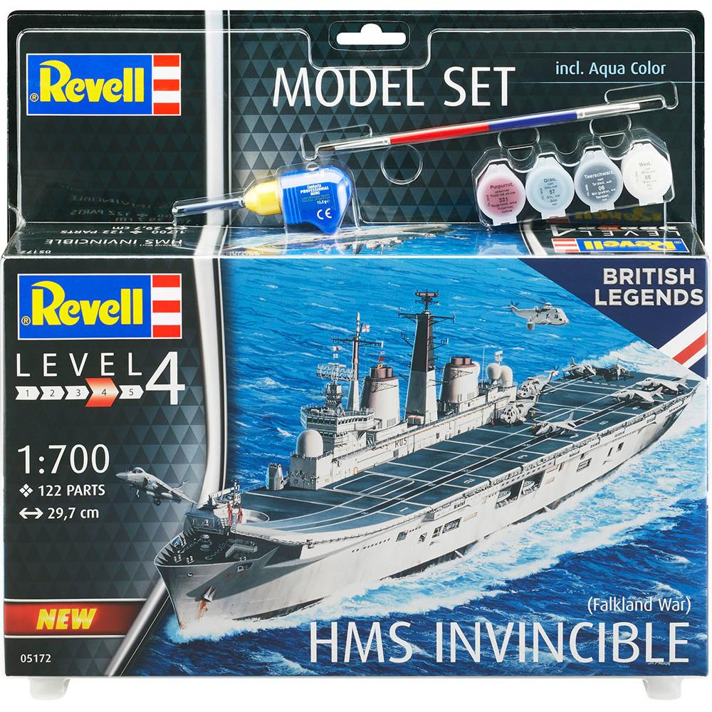 Revell British Legends HMS Invincible (Falkland War) Ship Model Set ...