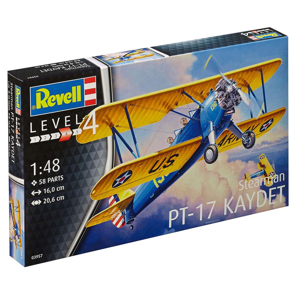Revell Stearman PT-17 Kaydet Aircraft Model Kit (Level 4) (Scale 1:48)