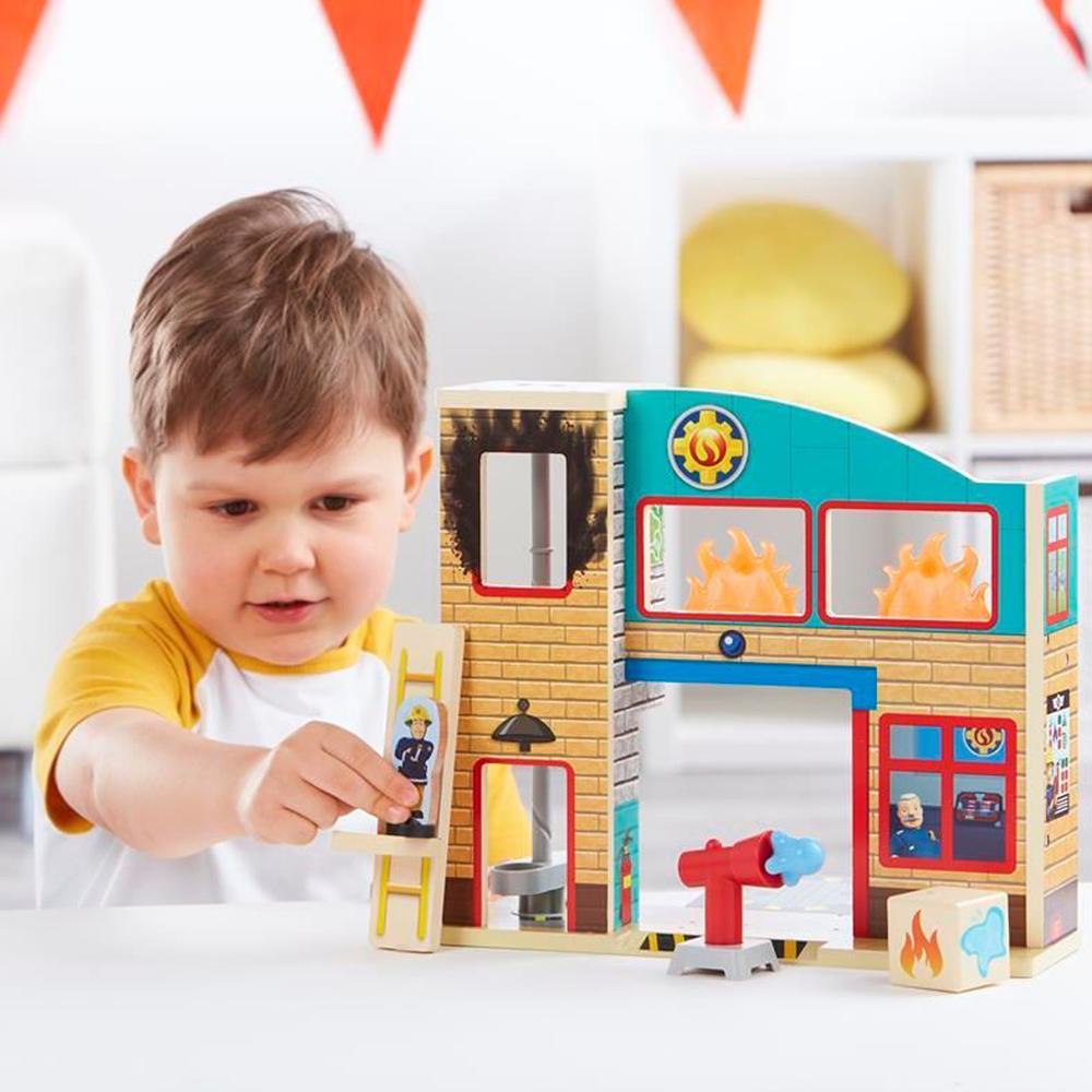 Fireman Sam Wooden Fire Station Playset