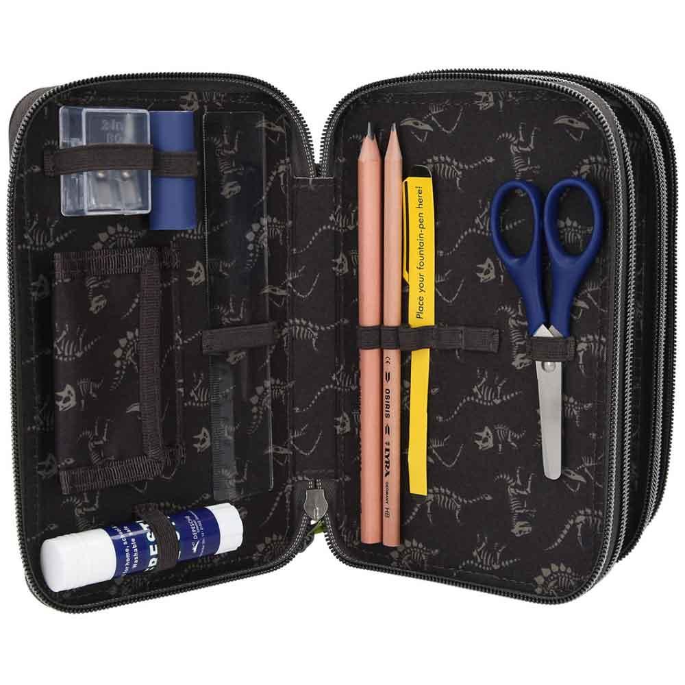 Depesche Dino World Triple Tier ROAR T Rex Pencil Case with Stationery