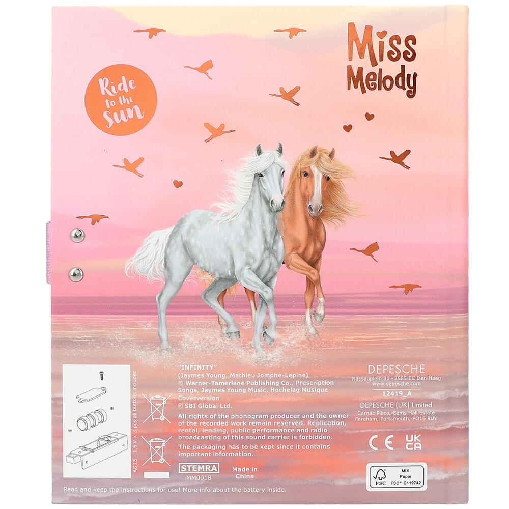 Depesche Miss Melody Horse Sundown Diary with Code Lock & Sound