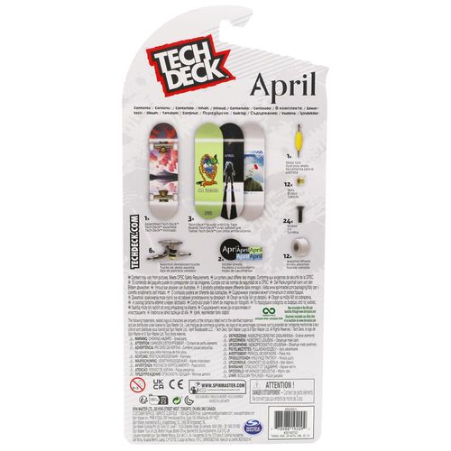Tech Deck 96mm Fingerboard 4 Pack Assembly Set APRIL