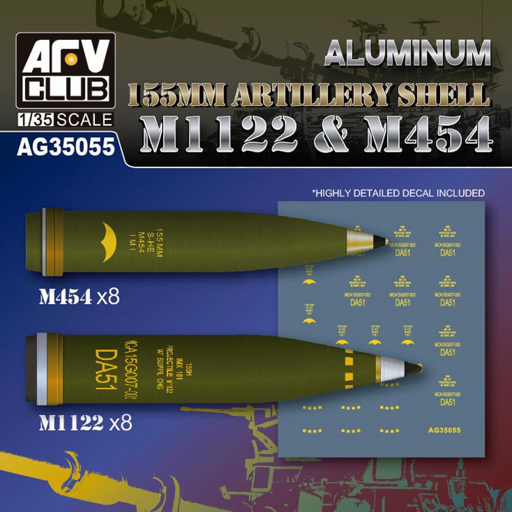 AFV Club M1122 M454 155mm Artillery Shell Set for 1:35 Scale Model Kits ...