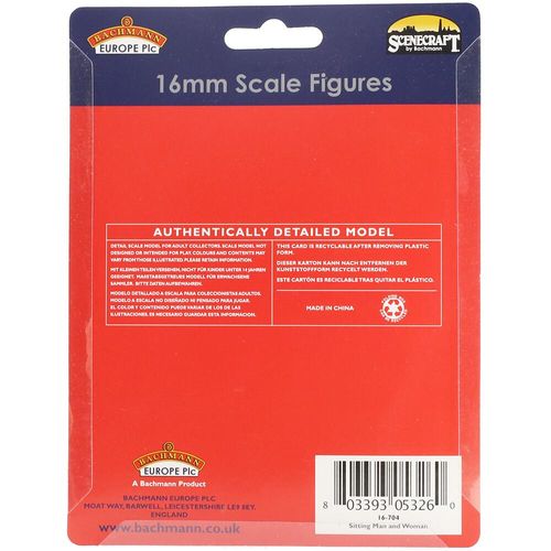 Scenecraft Sitting Man & Woman Figures Narrow Gauge 16mm