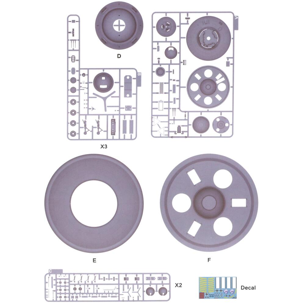 Takom Haunebu I II and III Flying Saucers Fantasy Model Kit Set Scale 1:350