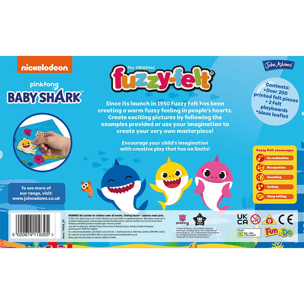 Fuzzy-Felt Baby Shark Drawer Set Ages 3+