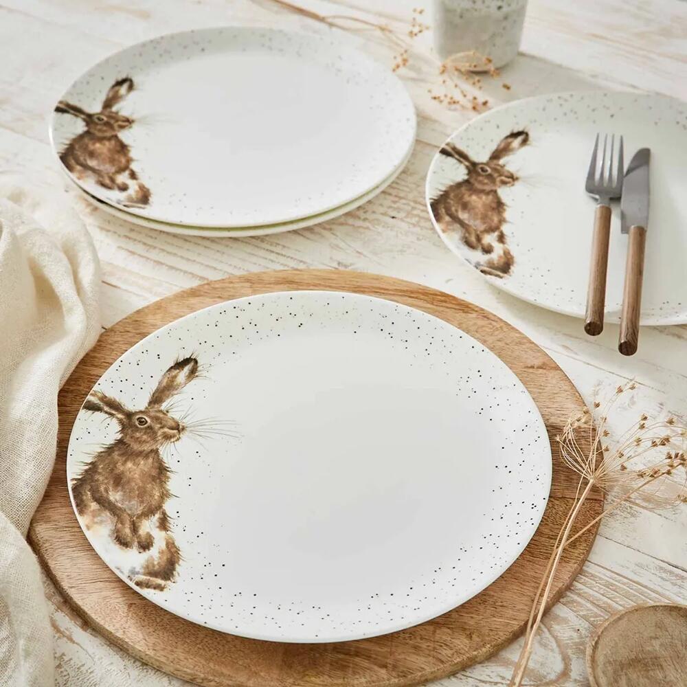Wrendale Designs Hare Coupe Dinner Plates 4 PACK from Royal Worcester