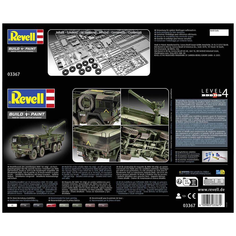 Revell MAN 10t milgl 8x8 Truck Military Vehicle Model Kit Scale 1:35