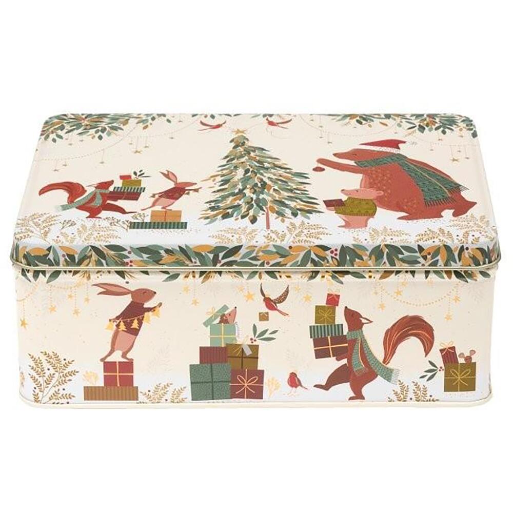 Sara Miller Christmas Woodland Tales Deep Rectangular Storage Tin