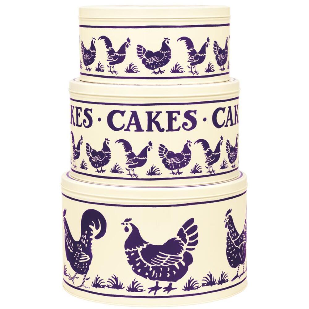 Emma Bridgewater Blue Hens Set of Three Nesting Cake Tins