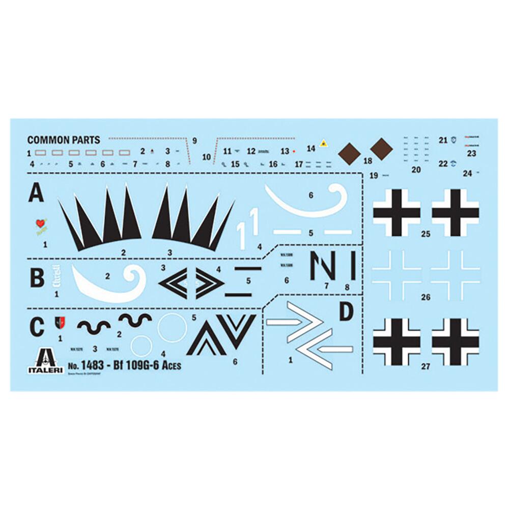 Italeri Messerschmitt Bf 109 G-6 WWII Aces Military Aircraft Model Kit ...