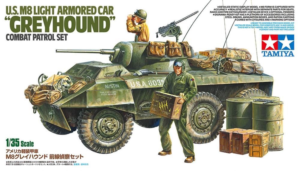 Tamiya U.S. M8 Greyhound Light Armoured Car Combat Patrol Set Model Kit ...