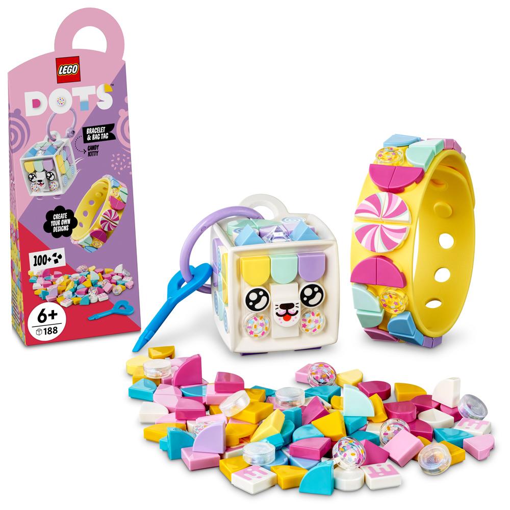 LEGO DOTS Candy Kitty Bracelet and Bag Tag Building Set 188 Piece for ...