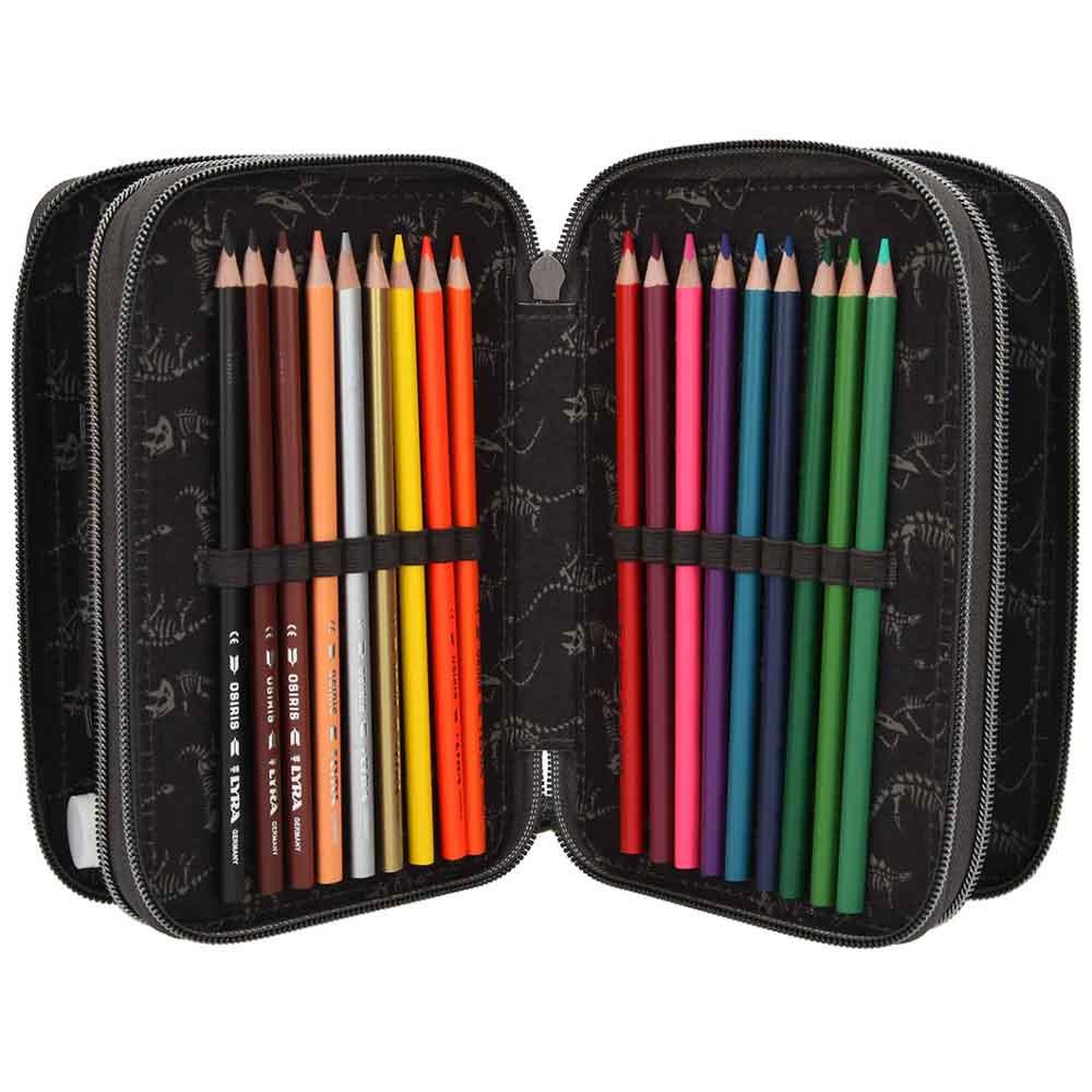 Depesche Dino World Triple Tier ROAR T Rex Pencil Case with Stationery