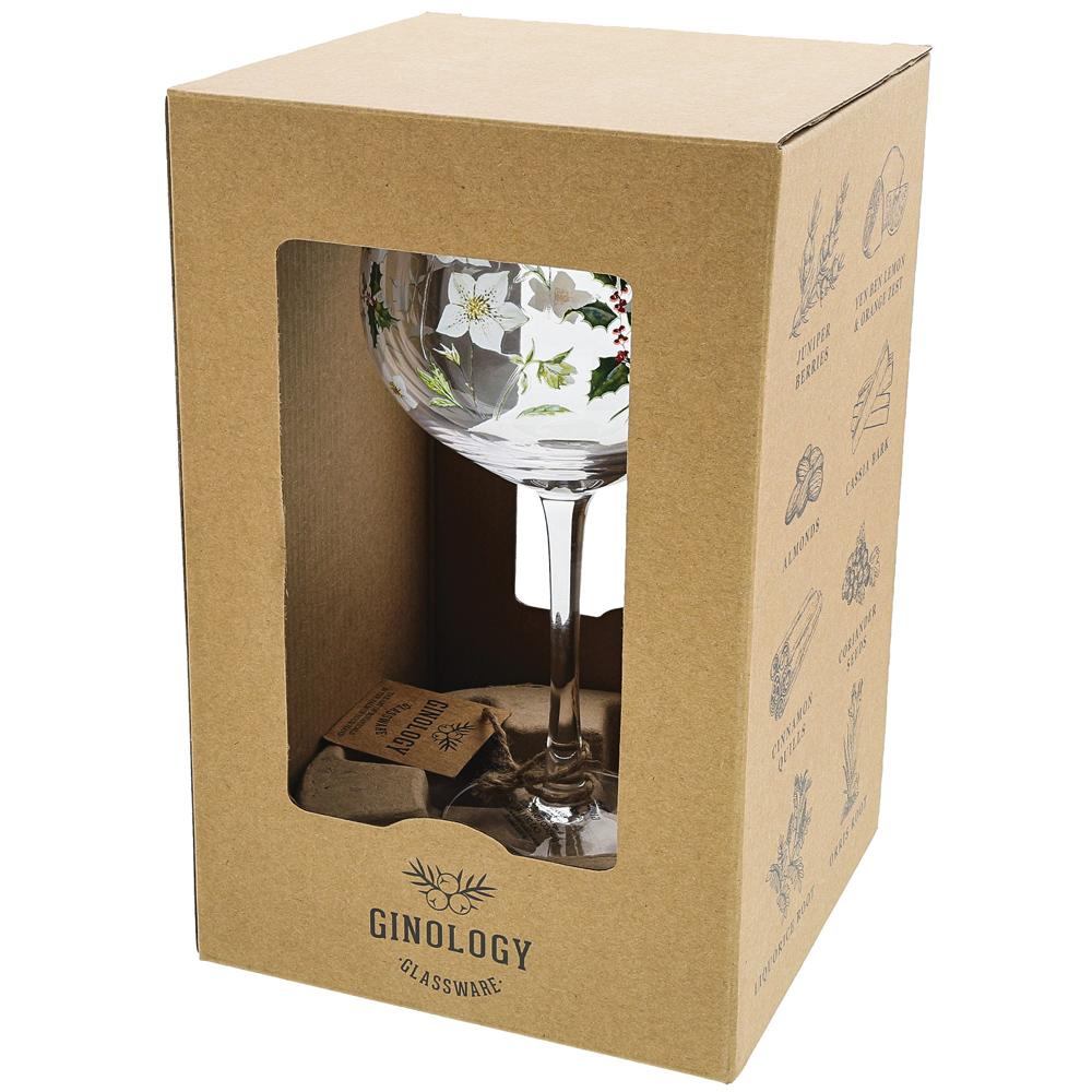 Ginology Glassware Christmas Rose Gin Copa Glass 690ml Floral Design Boxed
