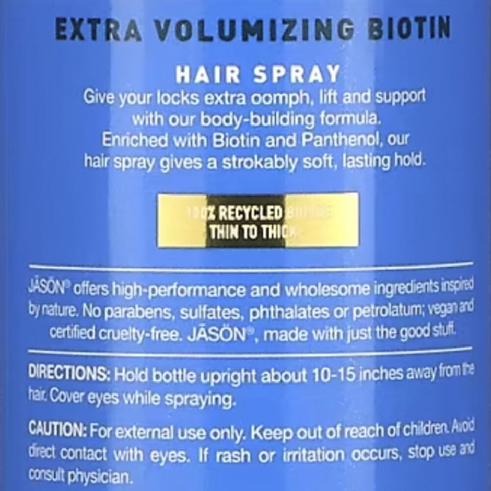 Jason Extra Volumising Biotin Hair Spray 237ml with All Day Frizz Control