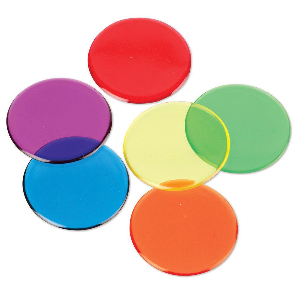 Learning Resources Transparent Counters 2cm in 6 colours Set of 250