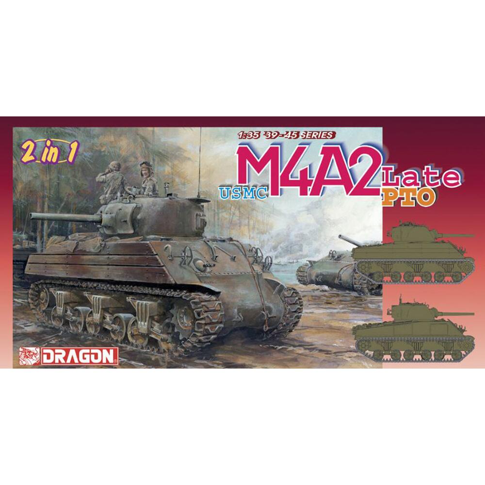 Dragon USMC M4A2(W) Late Production PTO Sherman Tank Model Kit Scale 1/35