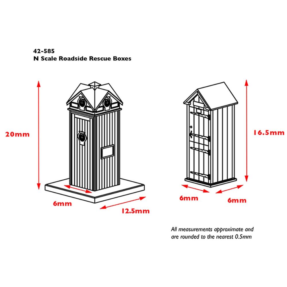 Scenecraft Graham Farish Roadside Rescue Phone Boxes N Gauge Model Railway